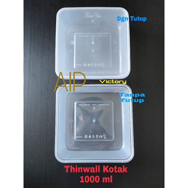 Jual Thinwall Kotak 1000 ml VIC 25 pcs Food Container Kotak makan ...