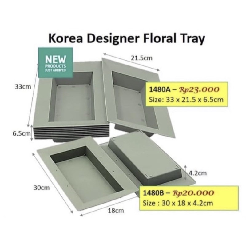 Jual Korea Designer Floral Tray Tatakan Rangkaian Bunga Meja Barang ...