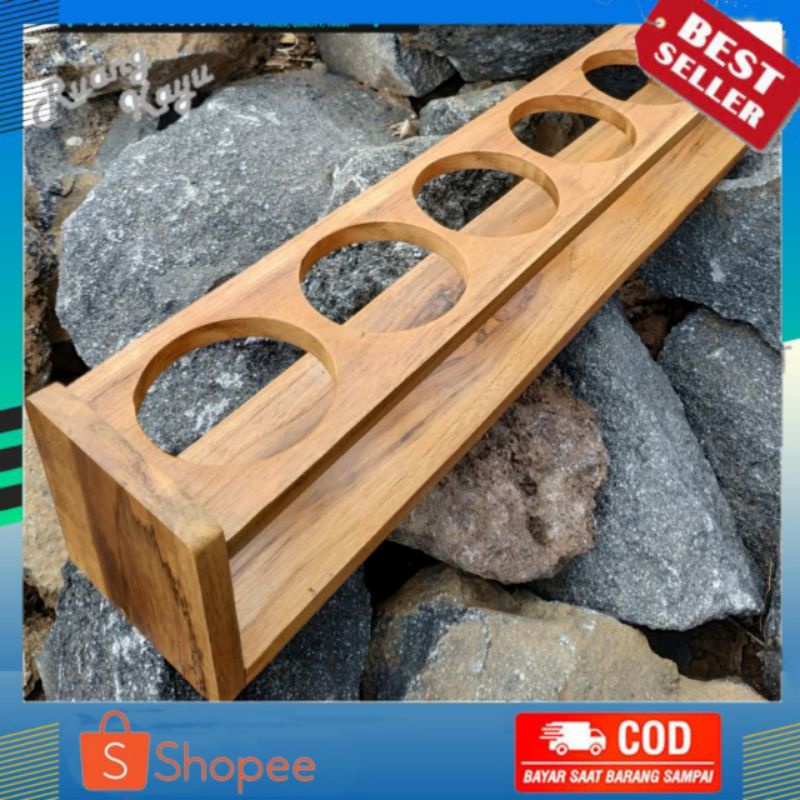 Jual rak botol 6 lubang kayu jati belanda | Shopee Indonesia