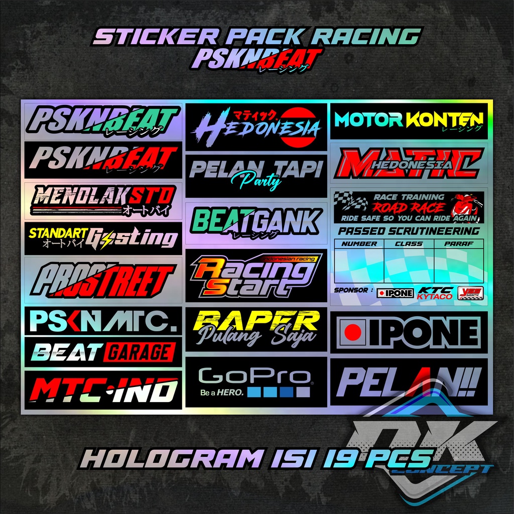Jual Sticker Pack Racing Sticker Motor Pasukan BEAT/ VARIO/ SCOOPY ...