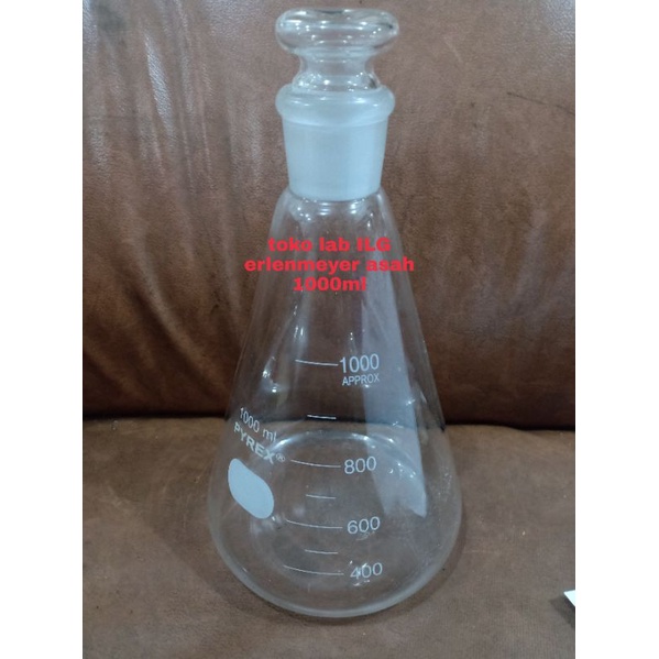 Jual erlenmeyer tutup asah 1000ml pyrex | Shopee Indonesia