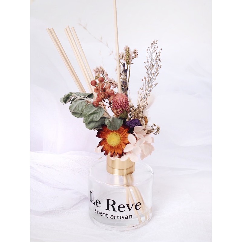 Jual Le Reve Botanical Reed Diffuser (Custom Name) - with flowers (50ml ...