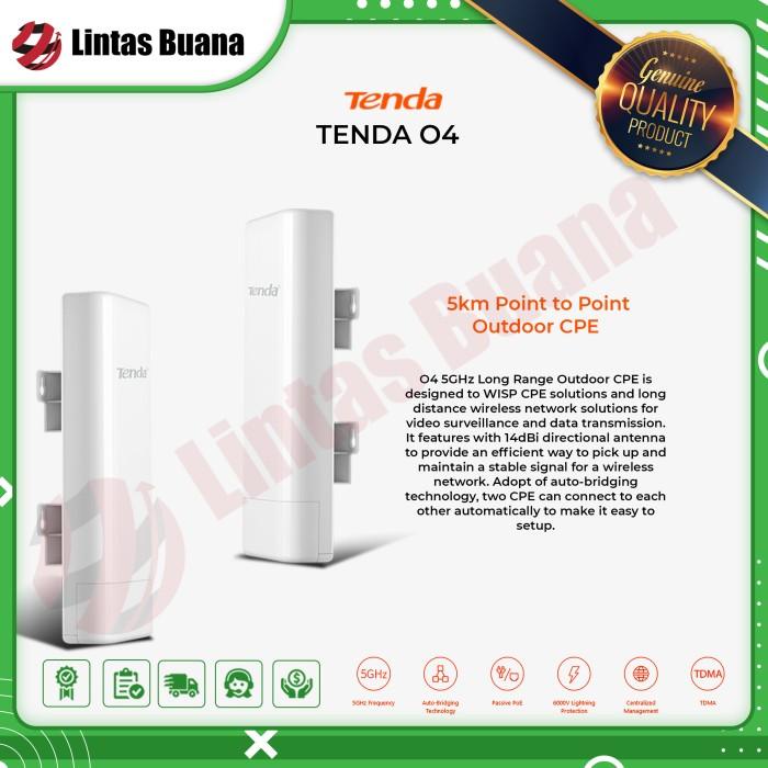 Jual TENDA O4 5km Point to Point Outdoor CPE 04 Wireless Router | Shopee Indonesia