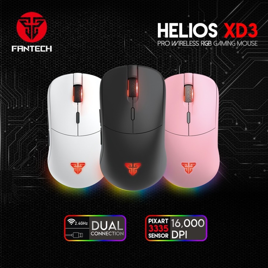 Jual Fantech HELIOS XD3 Wireless Mouse Gaming RGB Dual Mode Macro ...