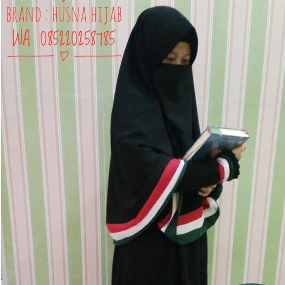 Jual [HUSNA HIJAB] Khimar Ped Palestine / Jilbab Ped Palestine ...