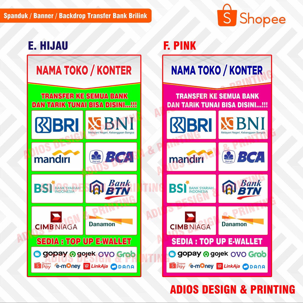 Jual Spanduk Banner Agen Brilink Banner Spanduk Transfer Bank Ukuran ...