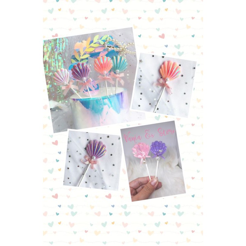 Jual Topper Cake Beautiful Shiny Mermaid Shell Mutiara Kerang Laut ...