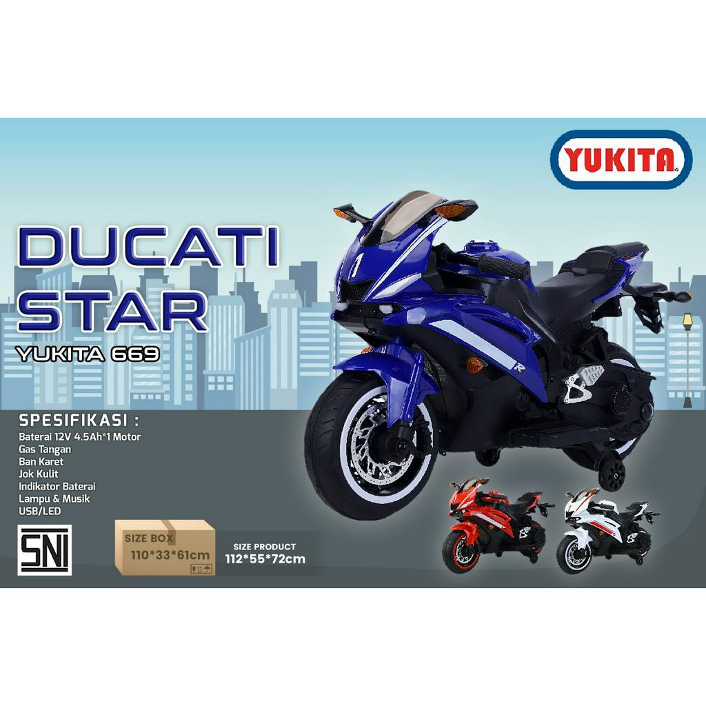 Jual Mainan Motor Aki Anak Ducati Star - YUKITA 669 BAN KARET | Shopee ...