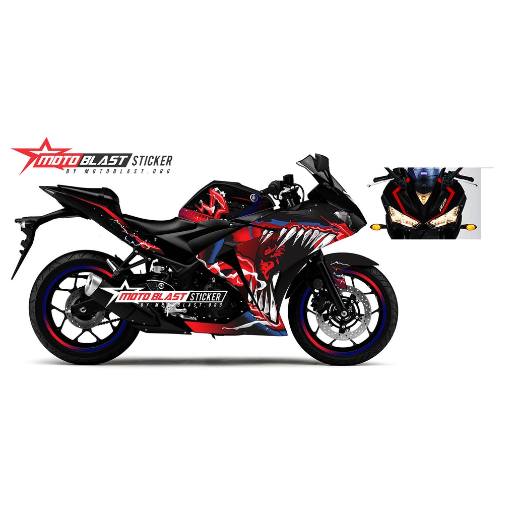 Jual Decal Sticker Motor Motoblast - Yamaha R25 Livery Venom with Kanji ...