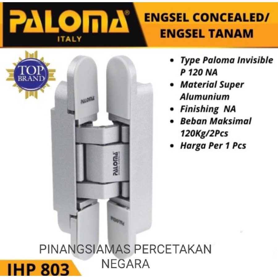 Jual PALOMA IHP 803 INVISIBLE HINGE ENGSEL TANAM ENGSEL PINTU | Shopee ...