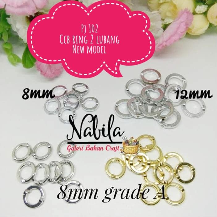 Jual (50pcs) Ring pandora Ccb 2 lubang new model uk. 8-12mm | Shopee ...