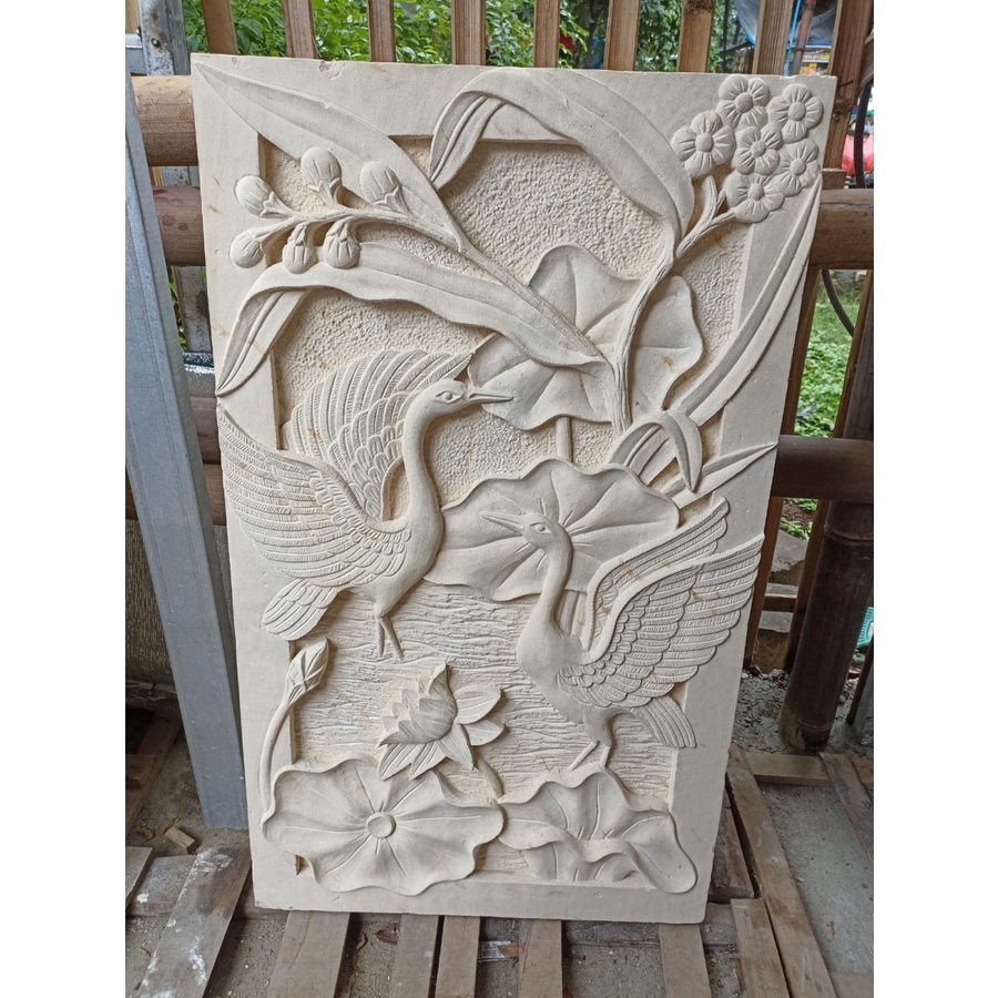 Jual BATU ALAM RELIEF ANGSA TERATAI 3D UK 60 X 120 CM | Shopee Indonesia