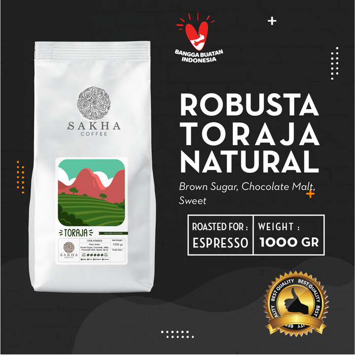 Jual Biji Kopi Robusta Toraja Sapan Roasted For Espresso 1 Kg SAKHA ...