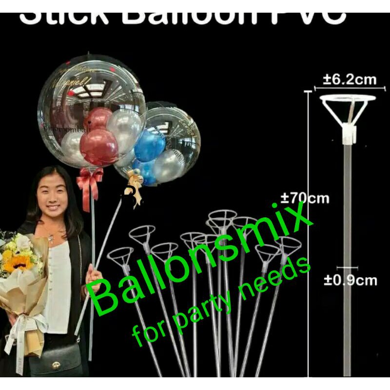 Jual stik balon pvc transparan pajang 70cm | Shopee Indonesia