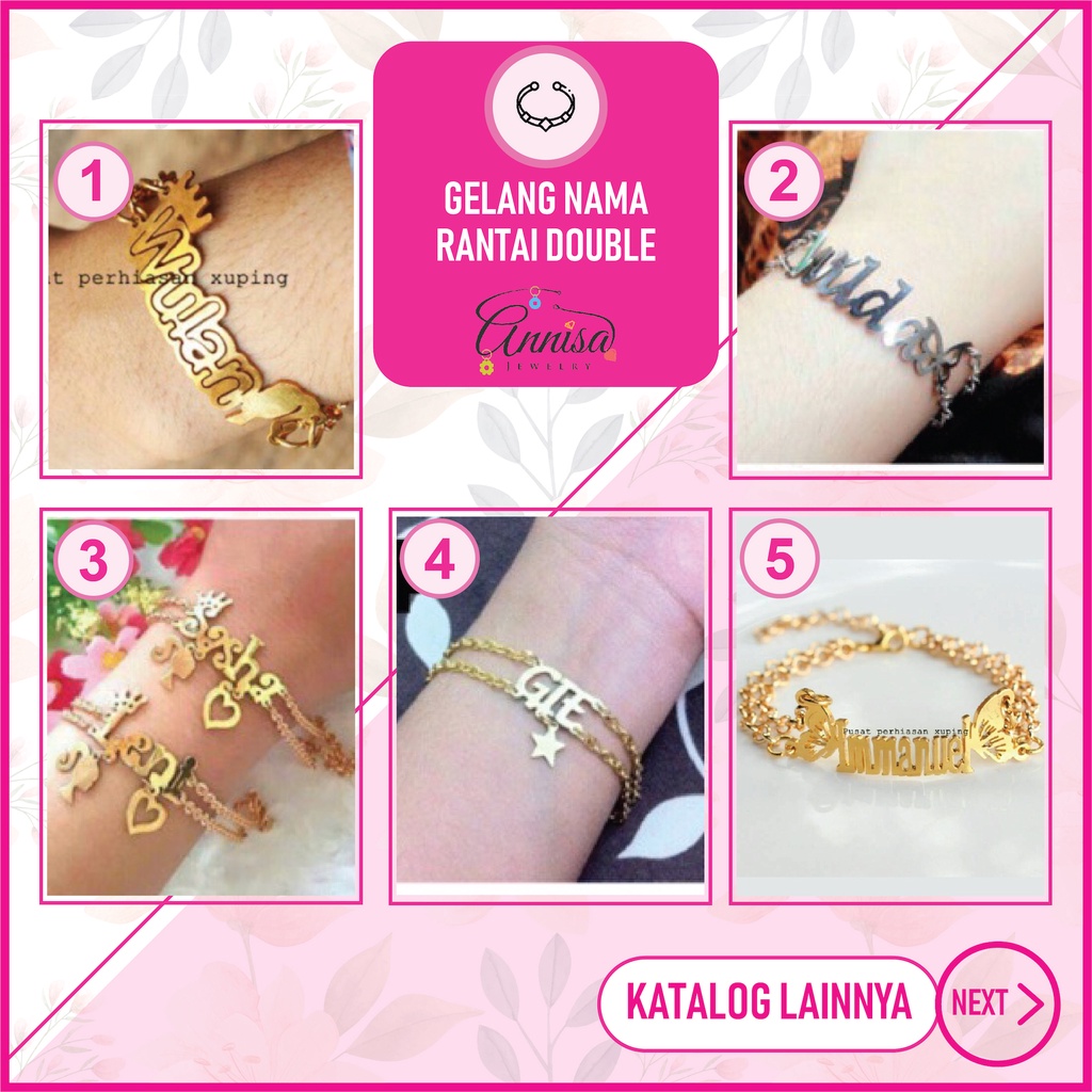 Jual Gelang nama rantai Titanium Anti Karat | Shopee Indonesia