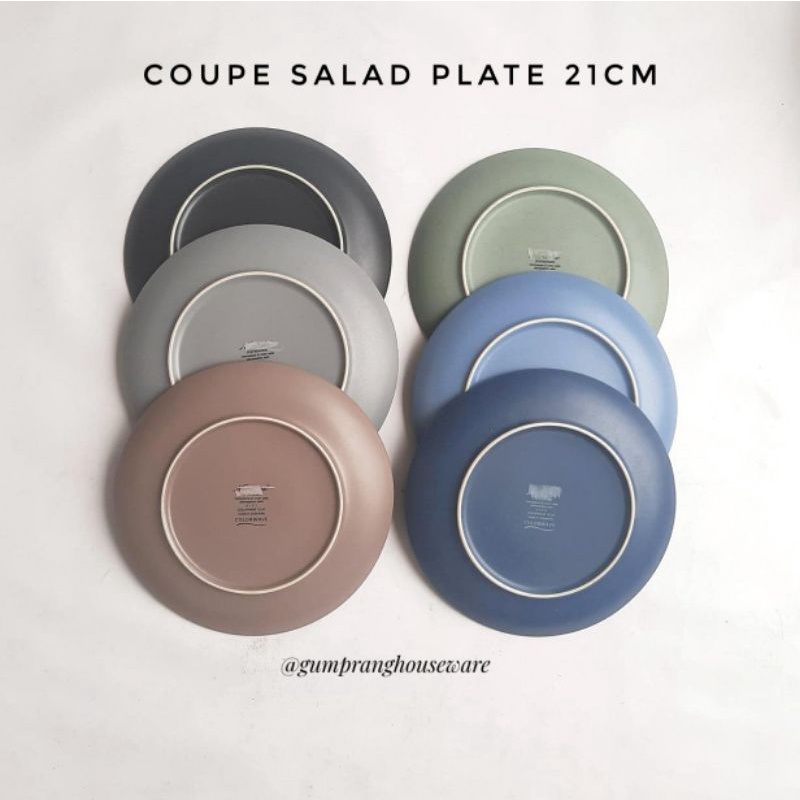 Jual Piring kue bulat/round salad plate coupe 21 cm colorful - piring ...