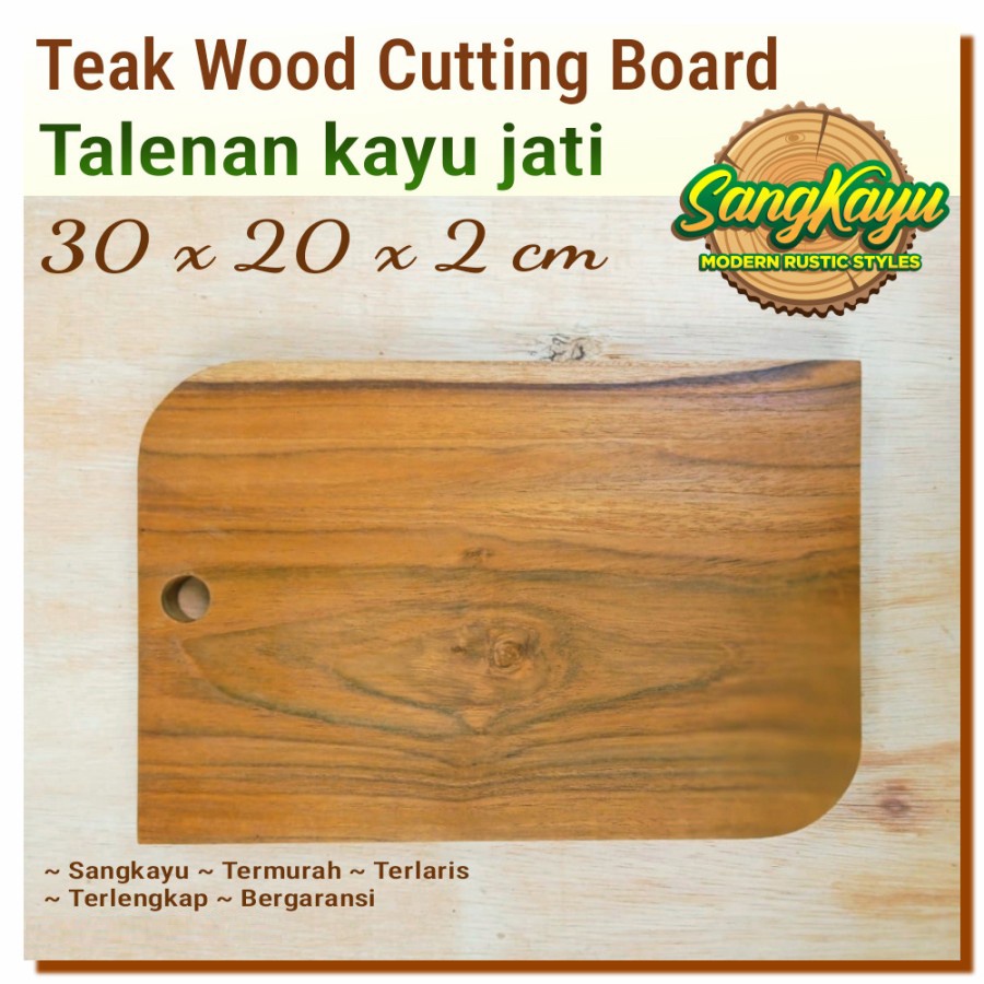 Jual SangKayu Talenan Kayu Jati 30x20 cm Teak Wood Wooden Cutting Board ...