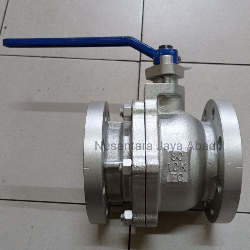 Jual Ball Valve Stop Kran Cast Iron Carbon Steel Besi CI CS Flange JIS 10k 3 " inchi DN 80 ...