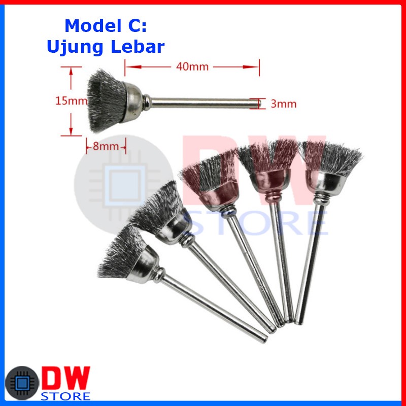 Jual Sikat Kawat Baja Mini Grinder Wire Brush Bor Gerinda Mini Drill ...