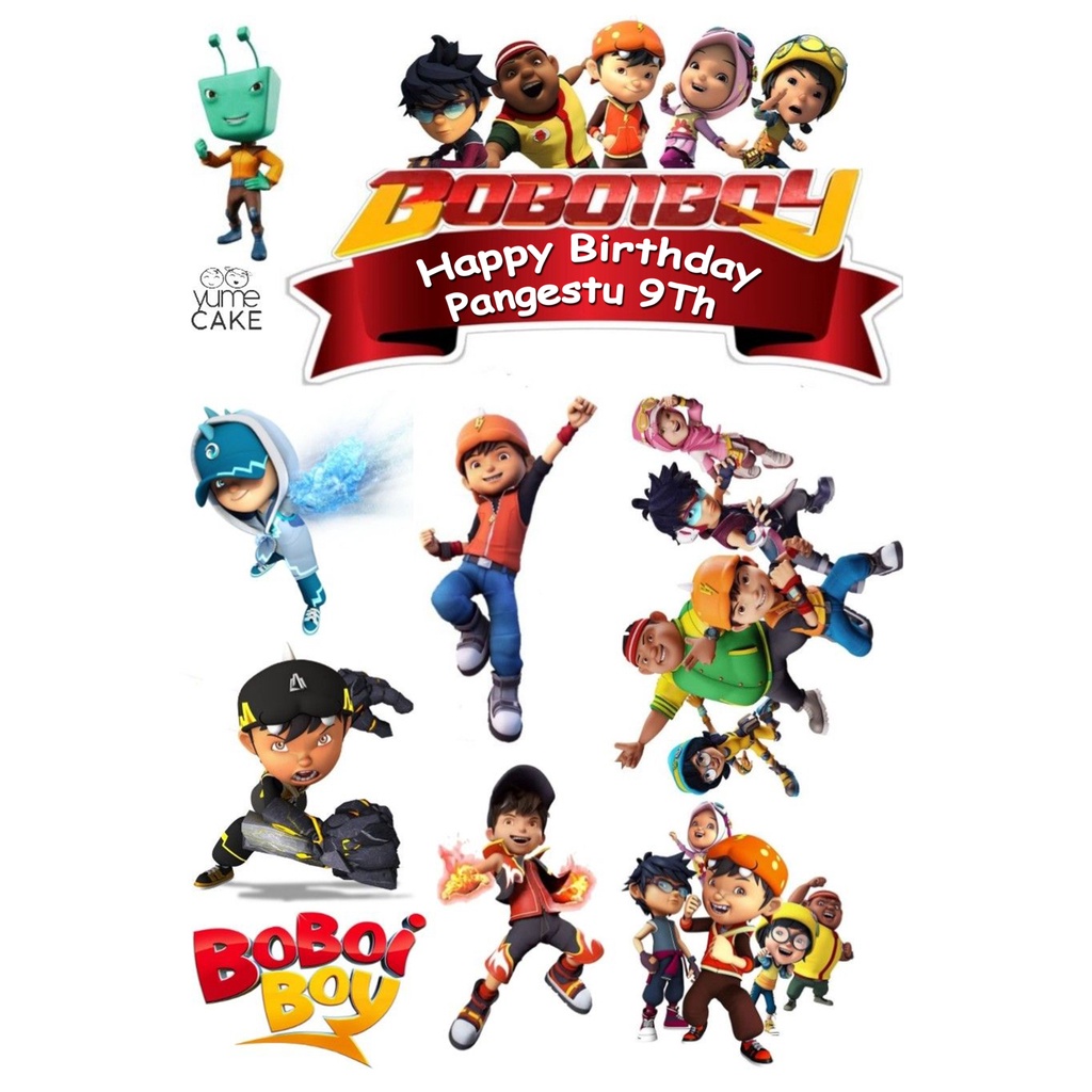 Jual Topper Cake Ultah Tema Ultramen, Boboi Boy, Topper Upin ipin ...