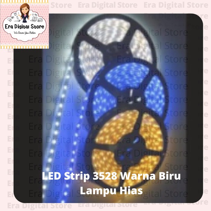 Jual LED Strip 3528 Warna Biru Lampu Hias 5 meter | Shopee Indonesia