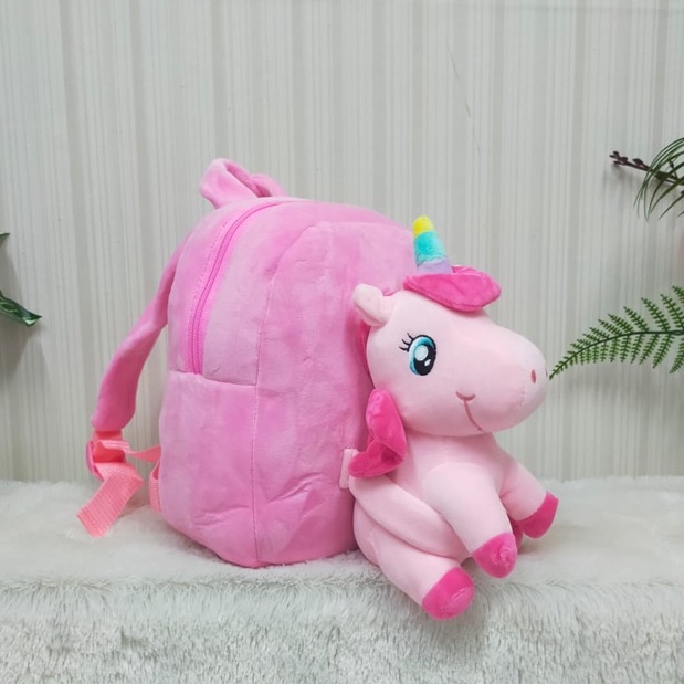 Jual Tas Ransel Unicorn Boneka Lepas Tas Anak Paud TK/Kado Hadiah Ultah ...