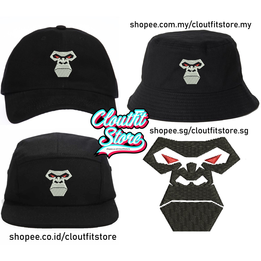 Jual Topi Bordir Gorilla Kingkong King Kong Snapback 5 Panel Baseball ...