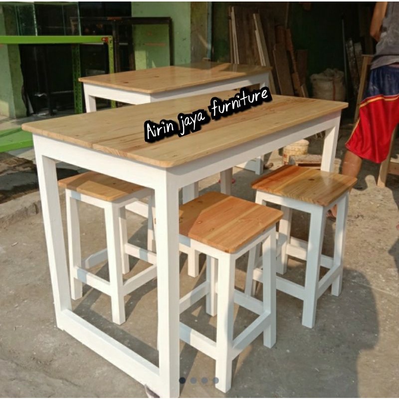 Jual MEJA RESTO.CAFFE MINIMALIS 110x60x75+4 kursi kotak | Shopee Indonesia