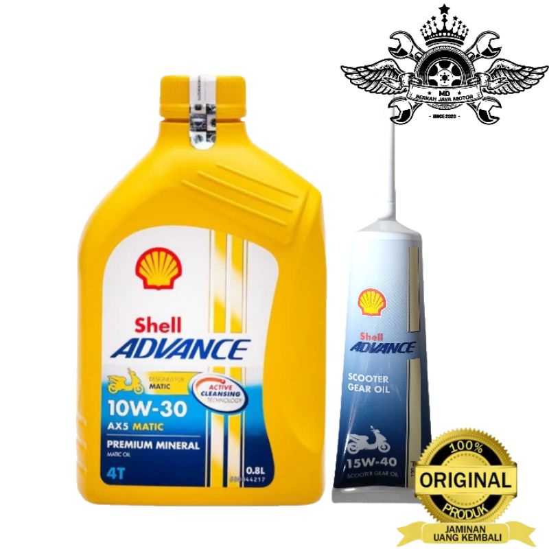 Jual OLI SHELLL ADVANCE AX5 MATIC SAE 10W-30 0.8lt + OLI GARDAN SHELL ...