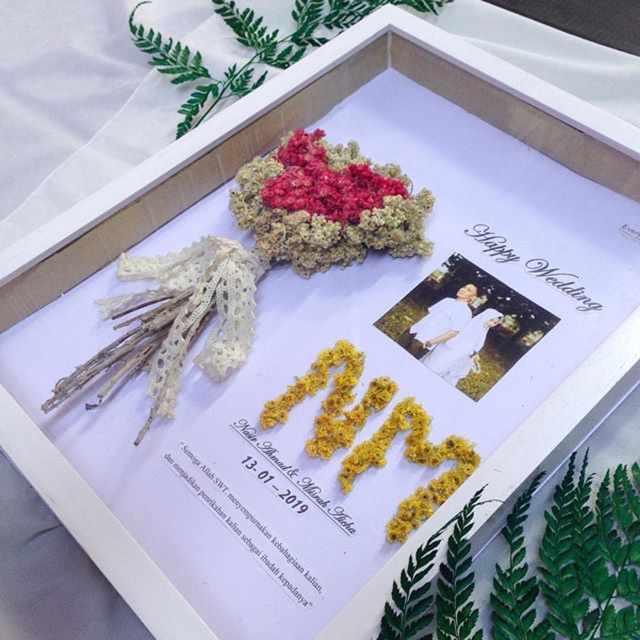 Jual Edelweis in frame besar / wedding gift / wedding frame / hadiah ...