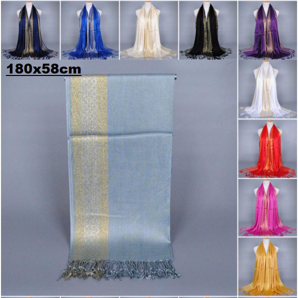 Jual Syal Hijab Long Print Glitter YK | Shopee Indonesia