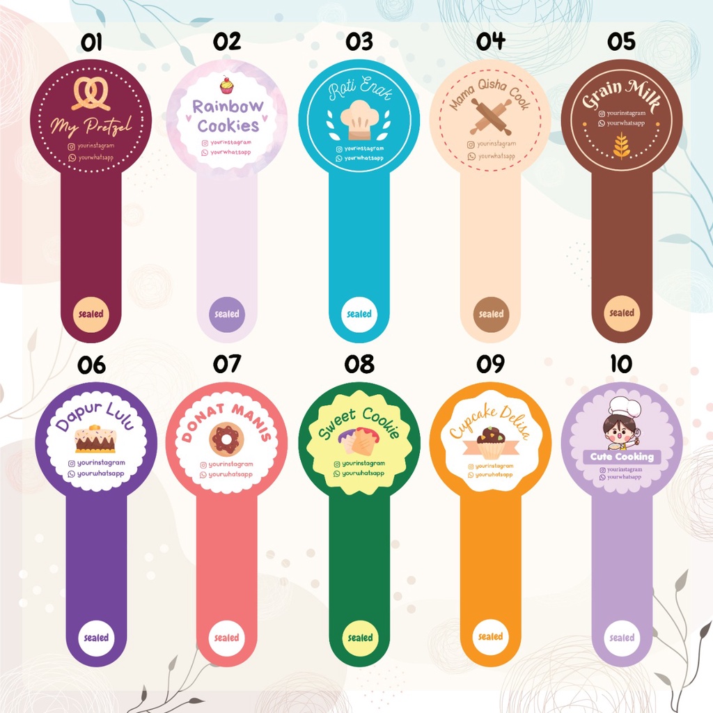 Jual Cetak Stiker Segel Botol Custom | Sticker Segel Toples Kue Kering ...