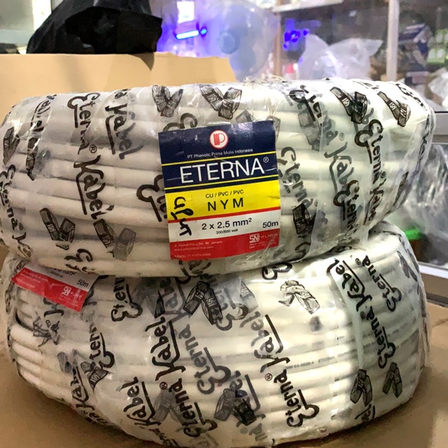 Jual Kabel LISTRIK eterna nym 2x2,5 2x2.5 2 x 2.5 mm 2 x 2,5 mm 50 meter SNI LMK | Shopee Indonesia