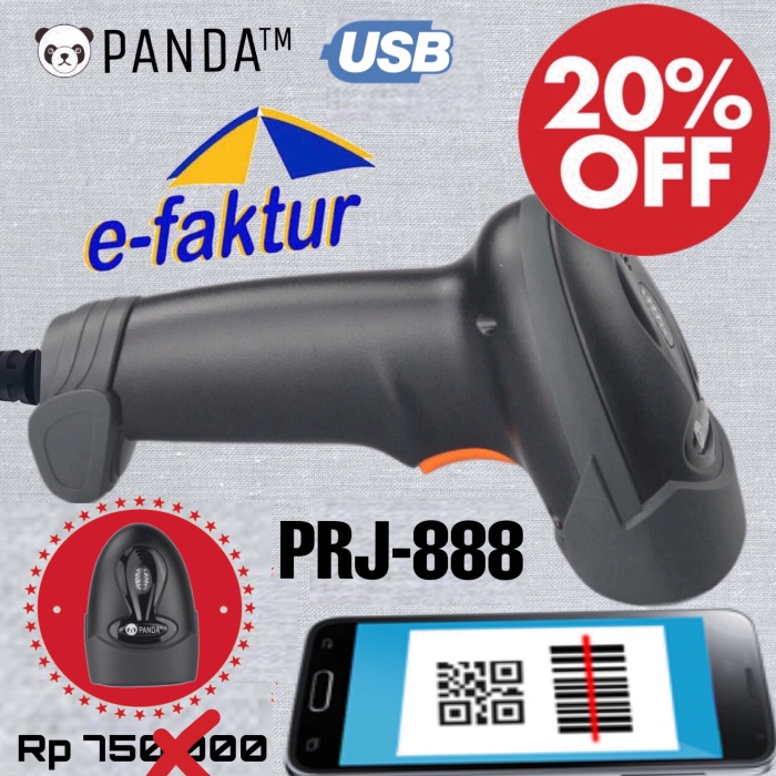 Jual Handheld 2D Panda PRJ-830 Imager Area Barcode Scanner QR Code USB | Shopee Indonesia