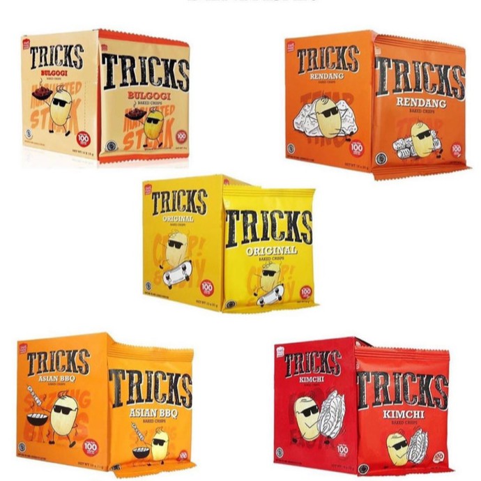 Jual Tricks Crisps 10 pcs (All variant) – Potato Baked Crisps - Kripik ...