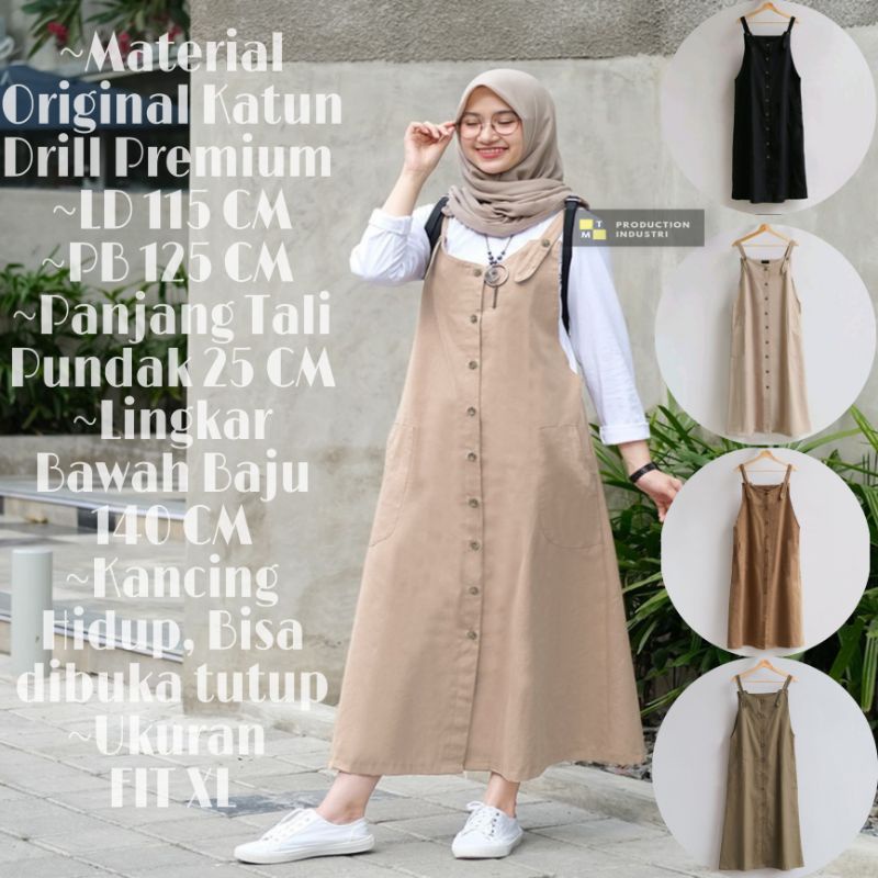 Jual Maggie Overall Dress Premium - Jumpsuit Overall Rok Kodok Drees ...