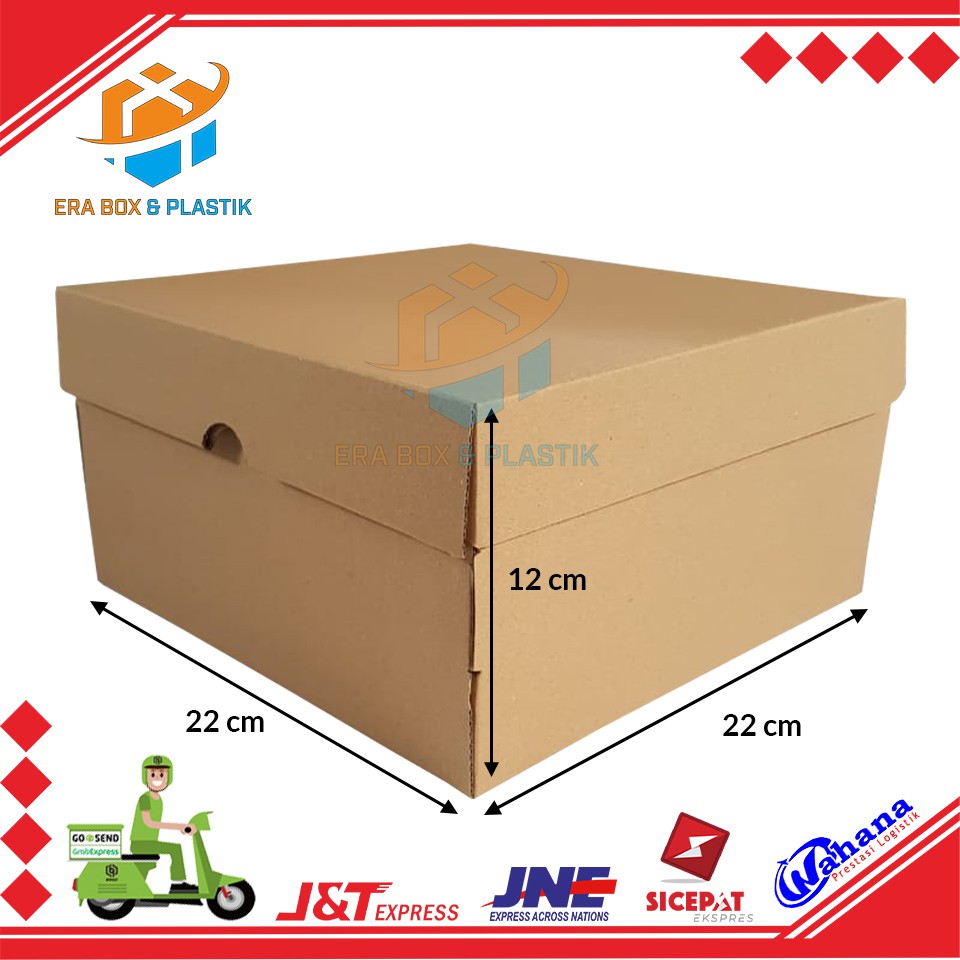 Jual Kardus 22x22x12 cm | Box | Karton Packaging | Dus Bolu / Kue Lapis ...