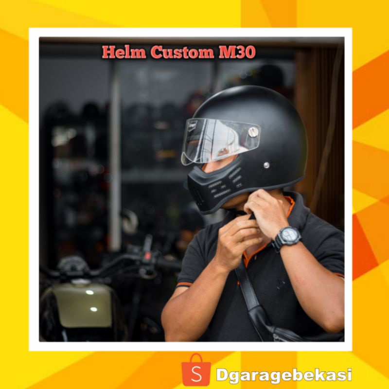 Jual HELM CUSTOM M30 cc helmet bandit bullit ghostbone n19 m30 moto3 ...