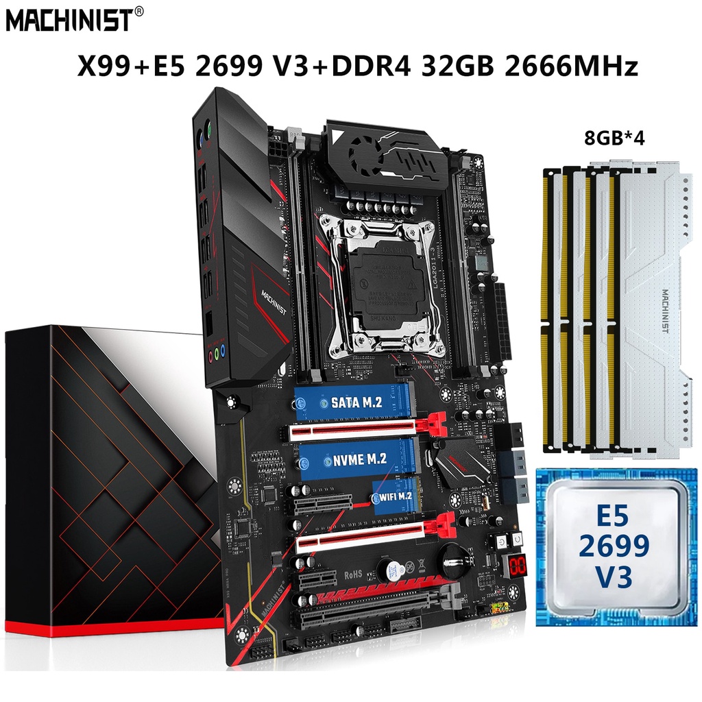 Jual Preorder Machinist X99 Motherboard Lga 2011 3 Set Kit Xeon E5 2699