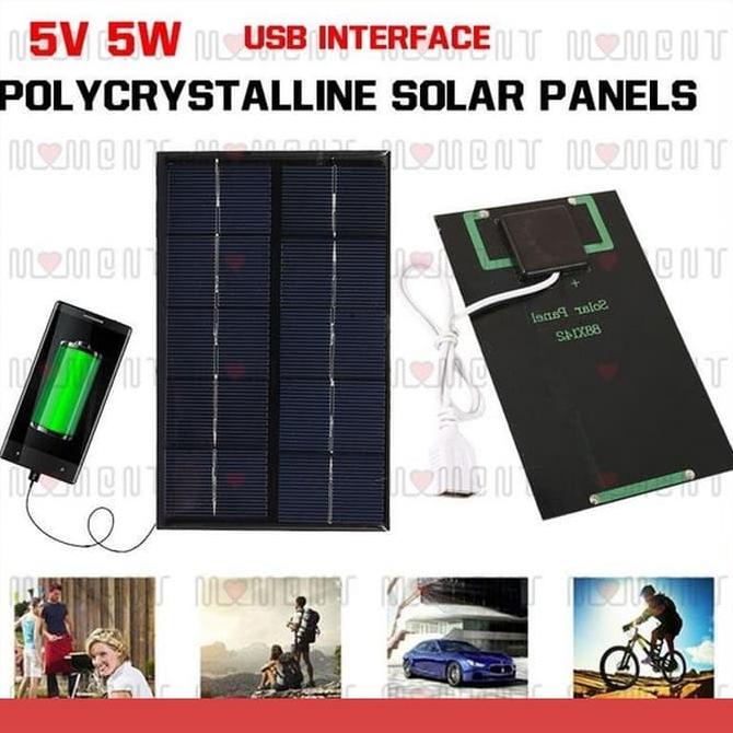 Jual solar panel solar cell 5W 5V modul USB charger portable panel ...