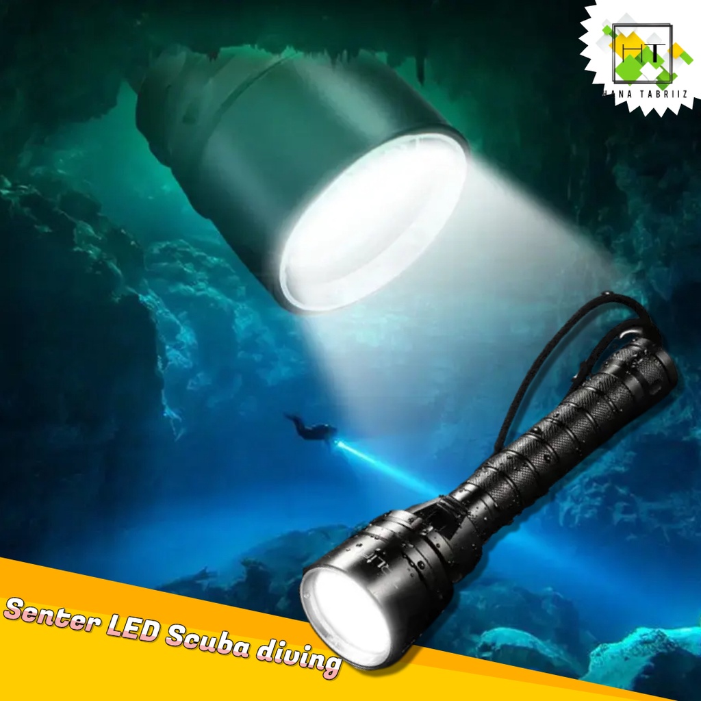 Jual Senter LED Super Terang Jarak Jauh Cas Outdoor Scuba Dive Waterproof 200M T6 - TG-S151 ...