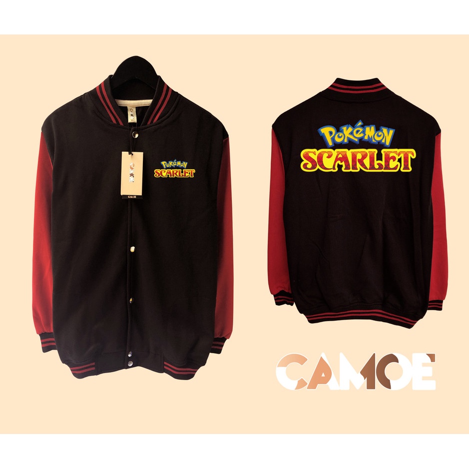 Jual Jaket Baseball Varsity Pokemon Scarlet Logo | Shopee Indonesia