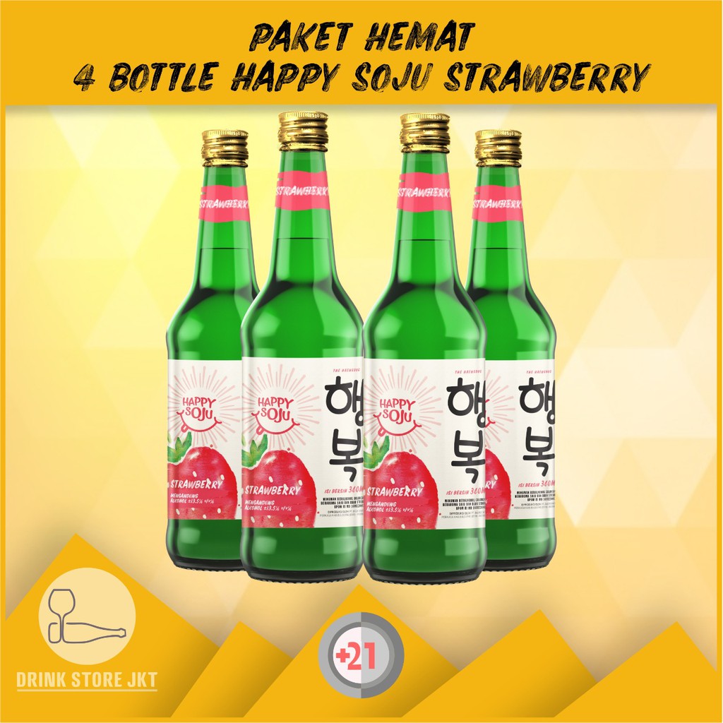 Jual Paket Hemat - Happy Soju Lychee 4 Botol [360 ML] | Shopee Indonesia