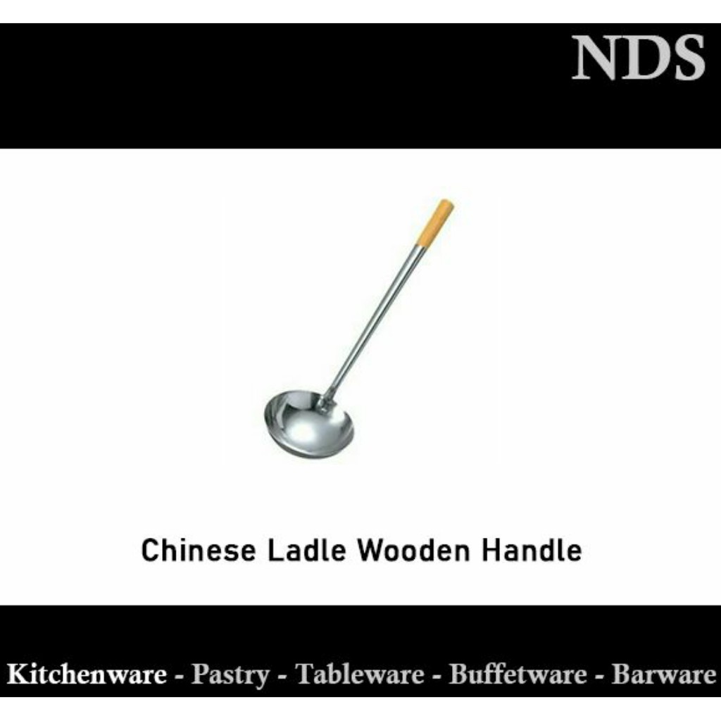 Jual Chinese Ladle Wooden Handle 10cm (150 ml) / Irus panjang / Soup ...