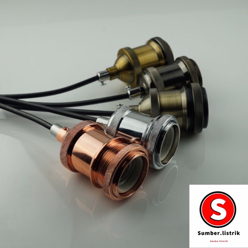 Jual FITTING HIAS / FITING LAMPU GANTUNG E27 ALUMINIUM + KOP KABEL ...