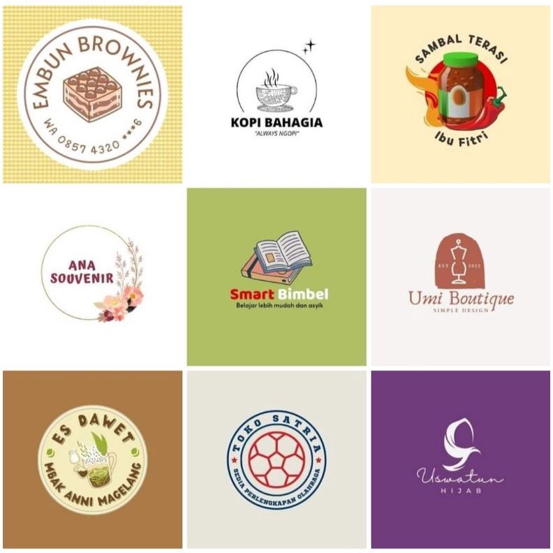 Jual Jasa Logo Online Shop Simple | Logo usaha | Shopee Indonesia
