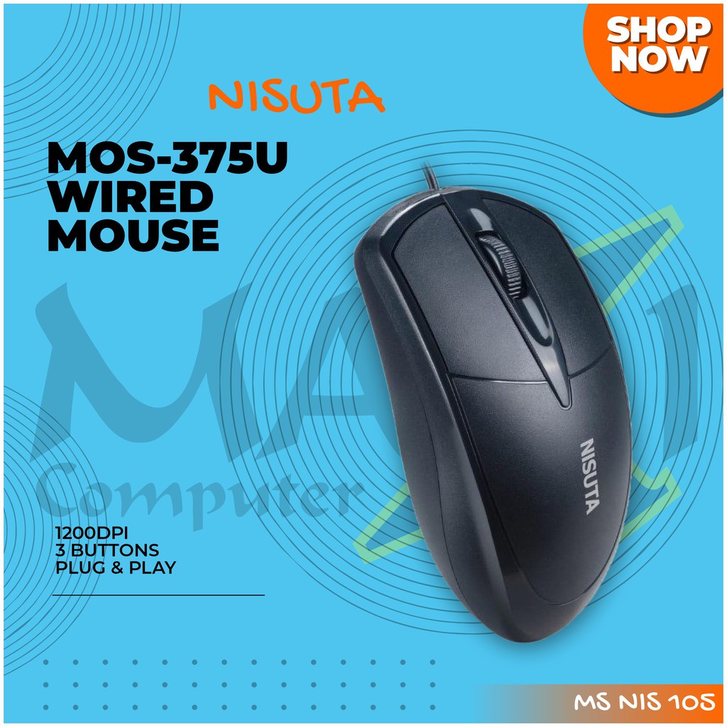 Jual Nisuta MOS-375U 12000DPI Ergonomic Design 3 Buttons Wired Mouse ...