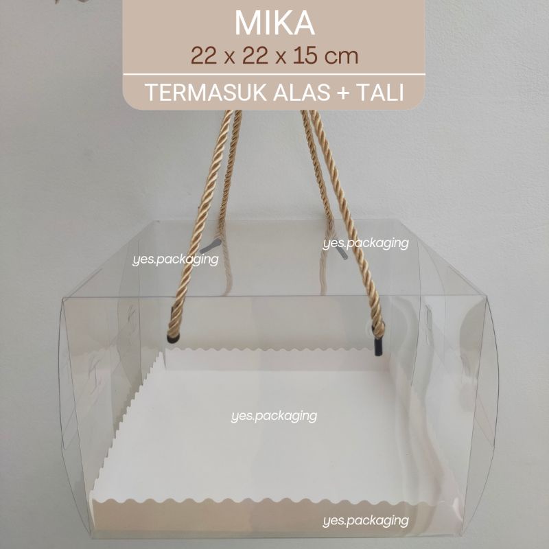 Jual [22x22x15cm] MIKA TALI Box Kotak Mika Handle Tali Clear Transparan ...