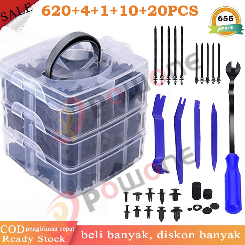 Jual 655 Pcs Universal baut rivet mobil Klip Clip Kancing kancing Clip ...