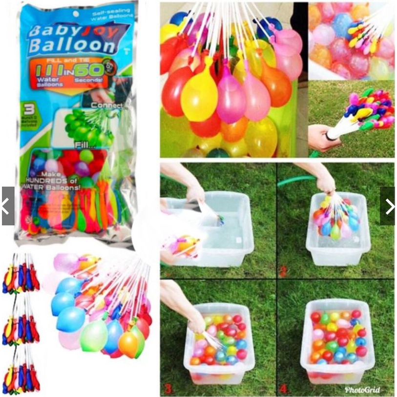 Jual Balon Air Magic Bunch water ballons 1Pak Isi 3 Ikat Balon Air ...